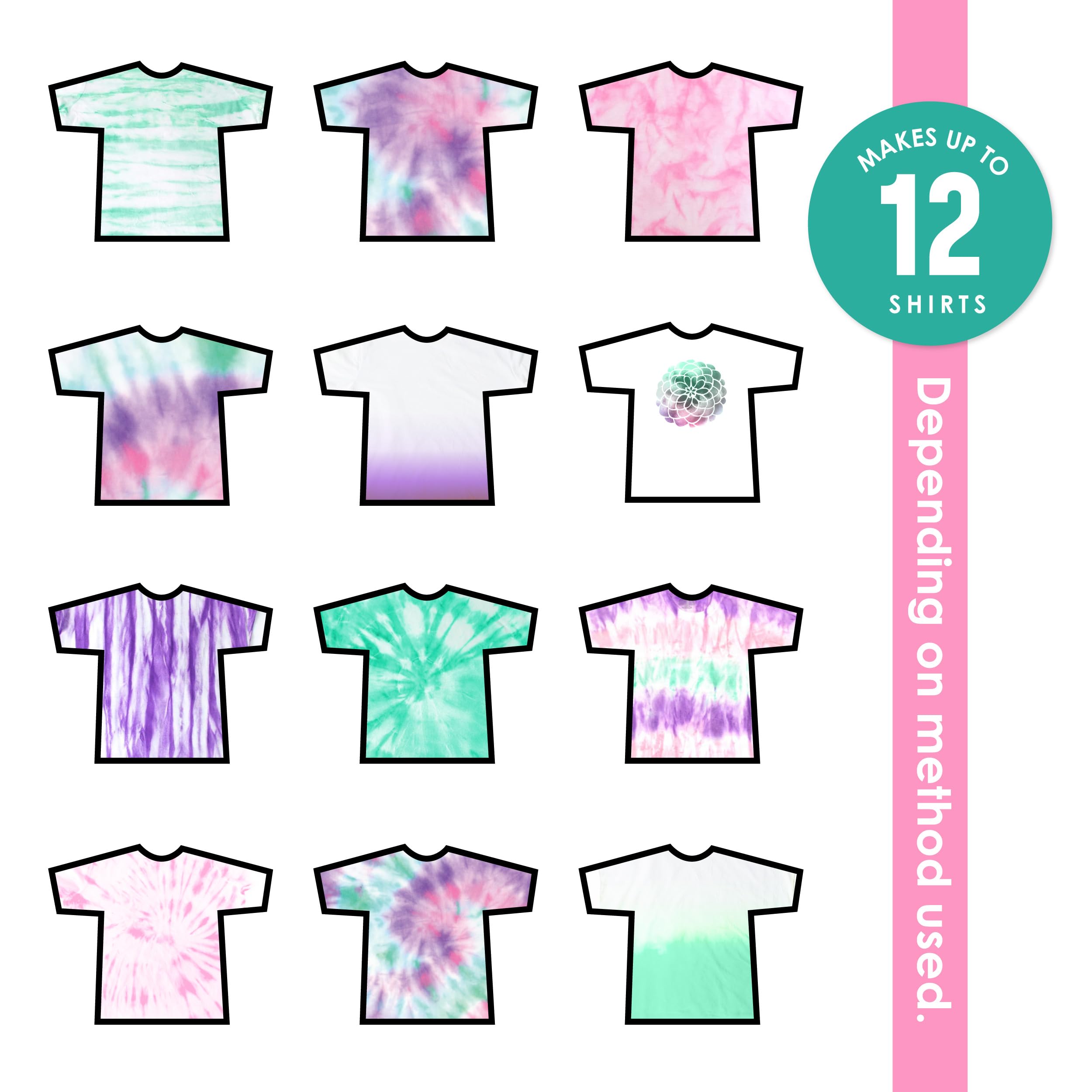 S.E.I. Cotton Candy Tie Dye Kit 3 Pack: Pre-Mixed Spray Tie Dye Kit, Easy-to-Use, Non-Toxic Fabric Dye in Lavender, Pink, and Mint, Shake and Spray