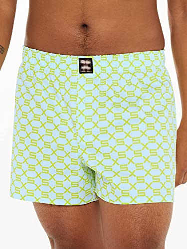 Savage X Fenty, Men's, Savage X Boxers, Seashell Blue Monogram Print, XS