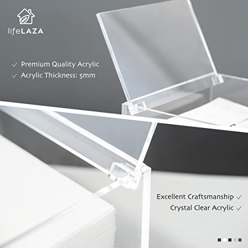 LifeLAZA Acrylic Dryer Sheet Dispenser with Hinged Lid, Clear Dryer Sheet Holder for Fabric Softener Sheets, Transparent Container Storage Box for Laundry Room Decor
