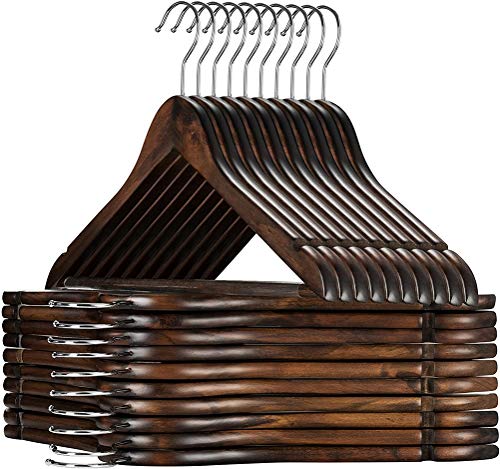 GSDNV 10/20PCS Wide Shoulder Wonder Hangers Coat Solid Wood Mounted Sundries Handbag High-Grade Suit Adult Woods Hanger for Clothes (Color : 20pcs)