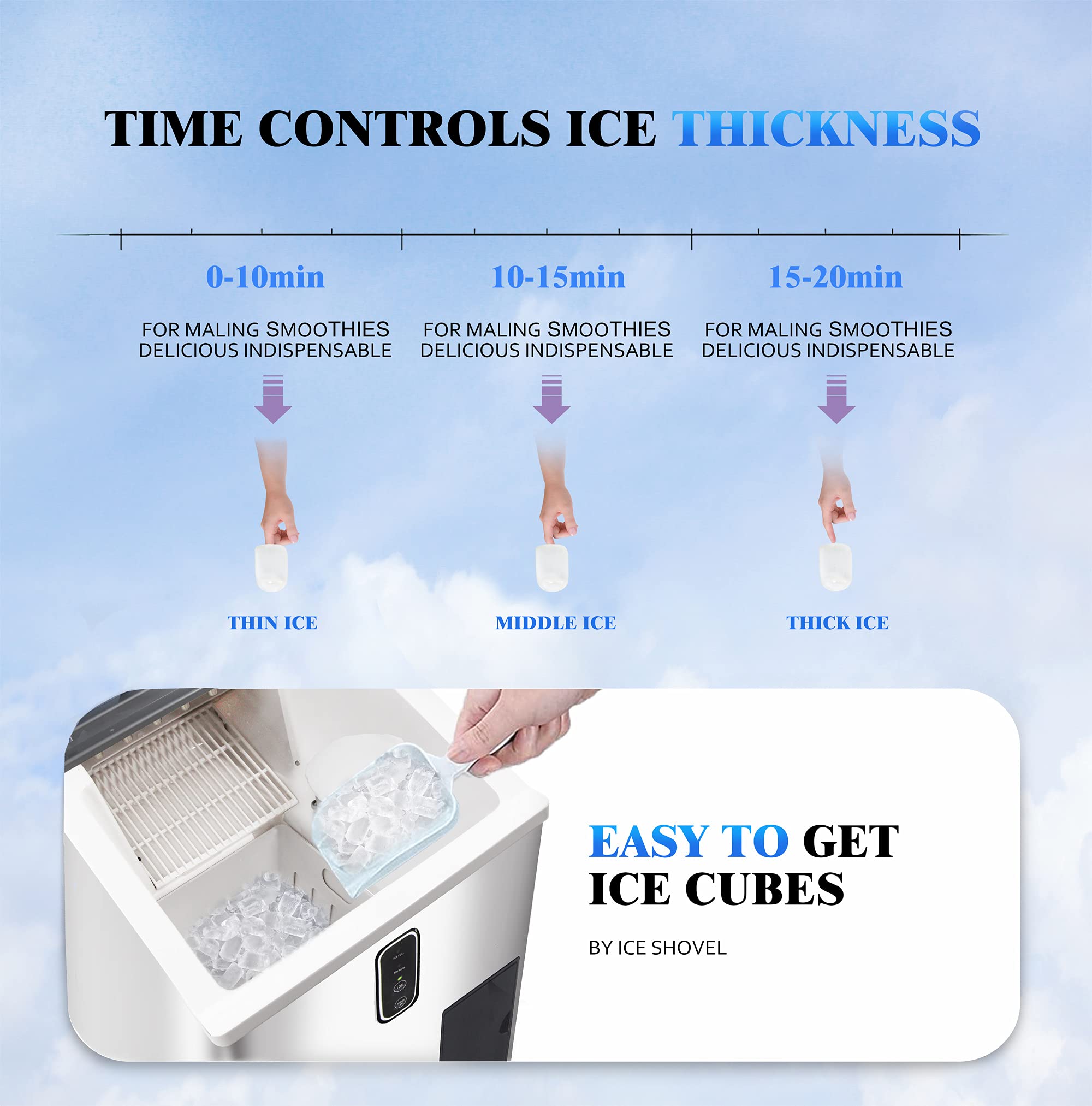 2-in-1 Ice Maker and Shaver Machine - LINKLIFE Countertop Ice Maker with Ice Crusher, Self Cleaning, LCD Indicator, Bullet Ice Pellet Ice Nugget Ice Sonic Ice Maker for Home Office Bars Parties, 33lbs