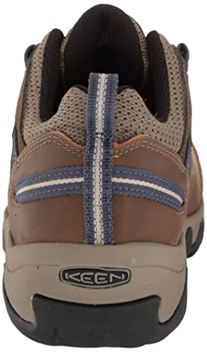 KEEN Women's Steens Vent Low Height Breathable Hiking Shoes, Shitake/Crown Blue, 8