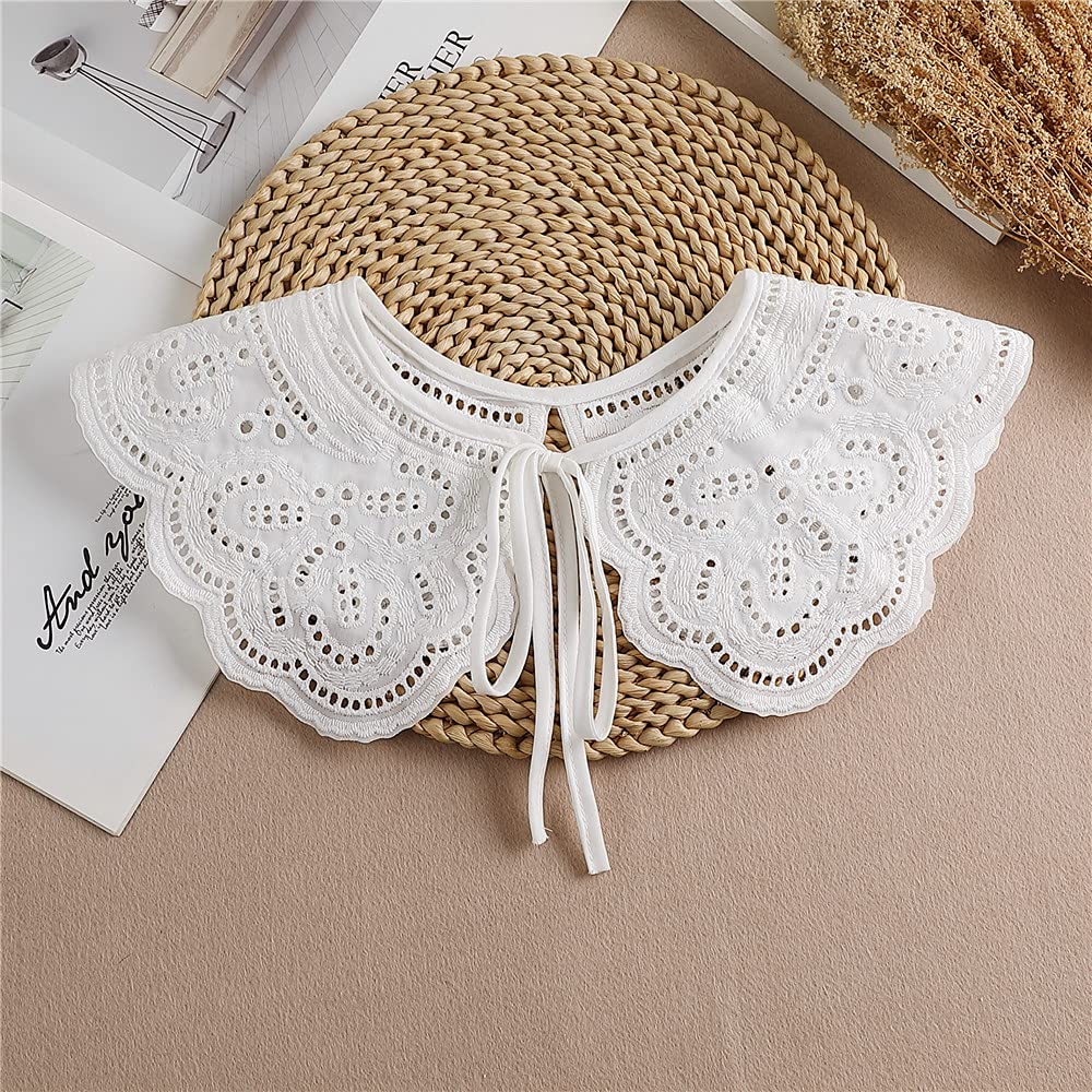 YAKEFJ Casual Decorative False Collar Detachable Dickey Collar Blouse Collar Fake Collar for Women White