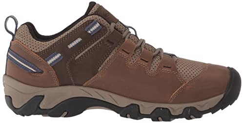 KEEN Women's Steens Vent Low Height Breathable Hiking Shoes, Shitake/Crown Blue, 8