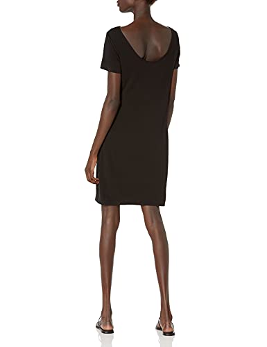 Amazon Essentials Women's Jersey Regular-Fit Ballet-Back t-Shirt Dress (Previously Daily Ritual), Black, Medium
