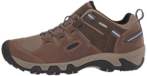 KEEN Women's Steens Vent Low Height Breathable Hiking Shoes, Shitake/Crown Blue, 8