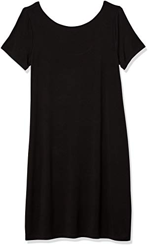 Amazon Essentials Women's Jersey Regular-Fit Ballet-Back t-Shirt Dress (Previously Daily Ritual), Black, Medium