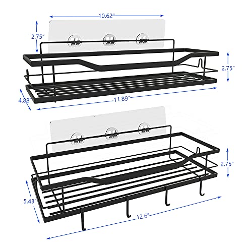 2-pack shower caddy shower shelf, no drilling traceless adhesive bathroom storage organizer shelves for Bathroom Washroom Restroom Toilet Kitchen