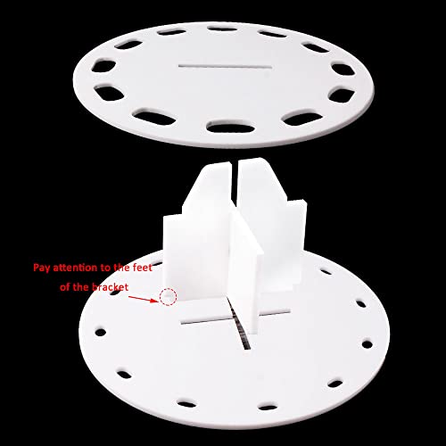 Yoseng 12 Hole Round Shape Drying Rack Storage Display Bracket Shelf Holder,Spinning Storage Caddy for Oval Ink Blending Brushes Blender(White)