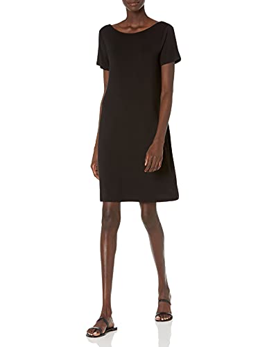 Amazon Essentials Women's Jersey Regular-Fit Ballet-Back t-Shirt Dress (Previously Daily Ritual), Black, Medium