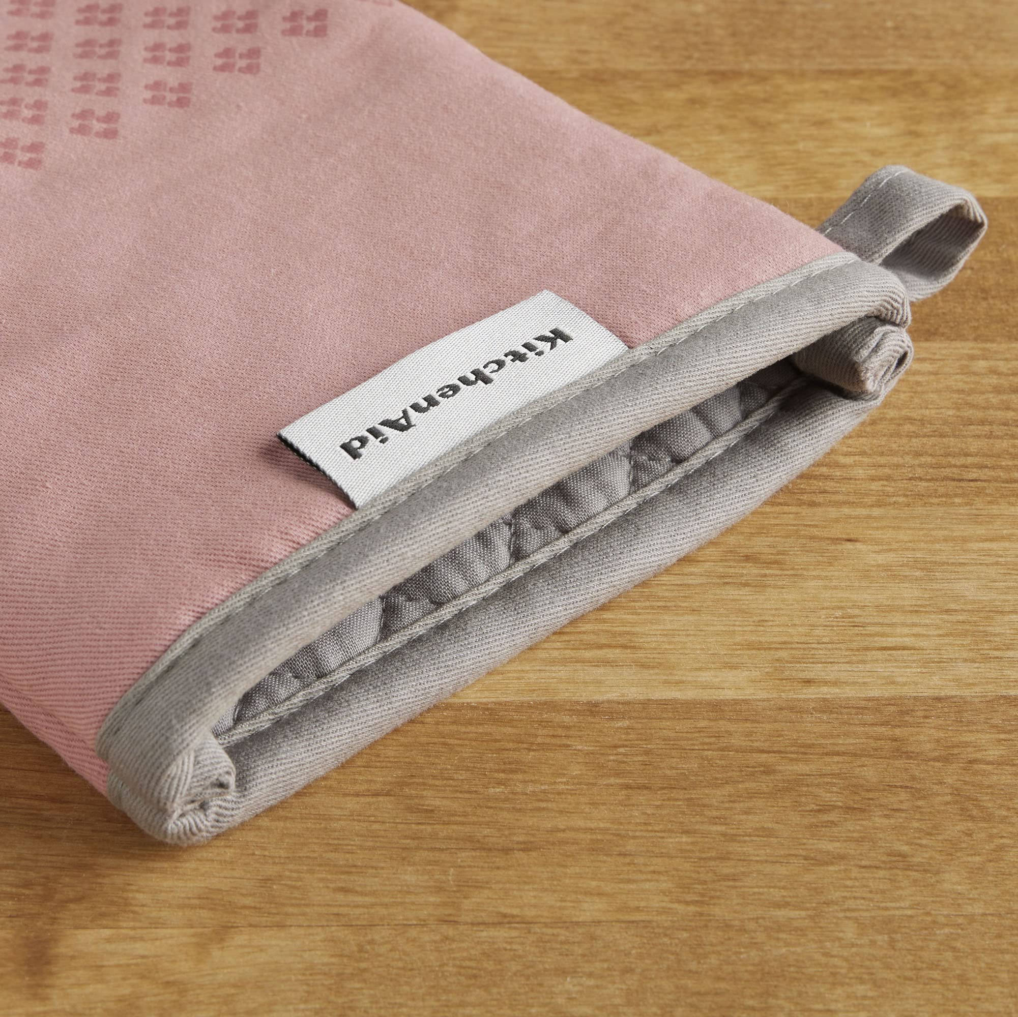 KitchenAid Asteroid Oven Mitt Set, Dried Rose 7"x12.5"