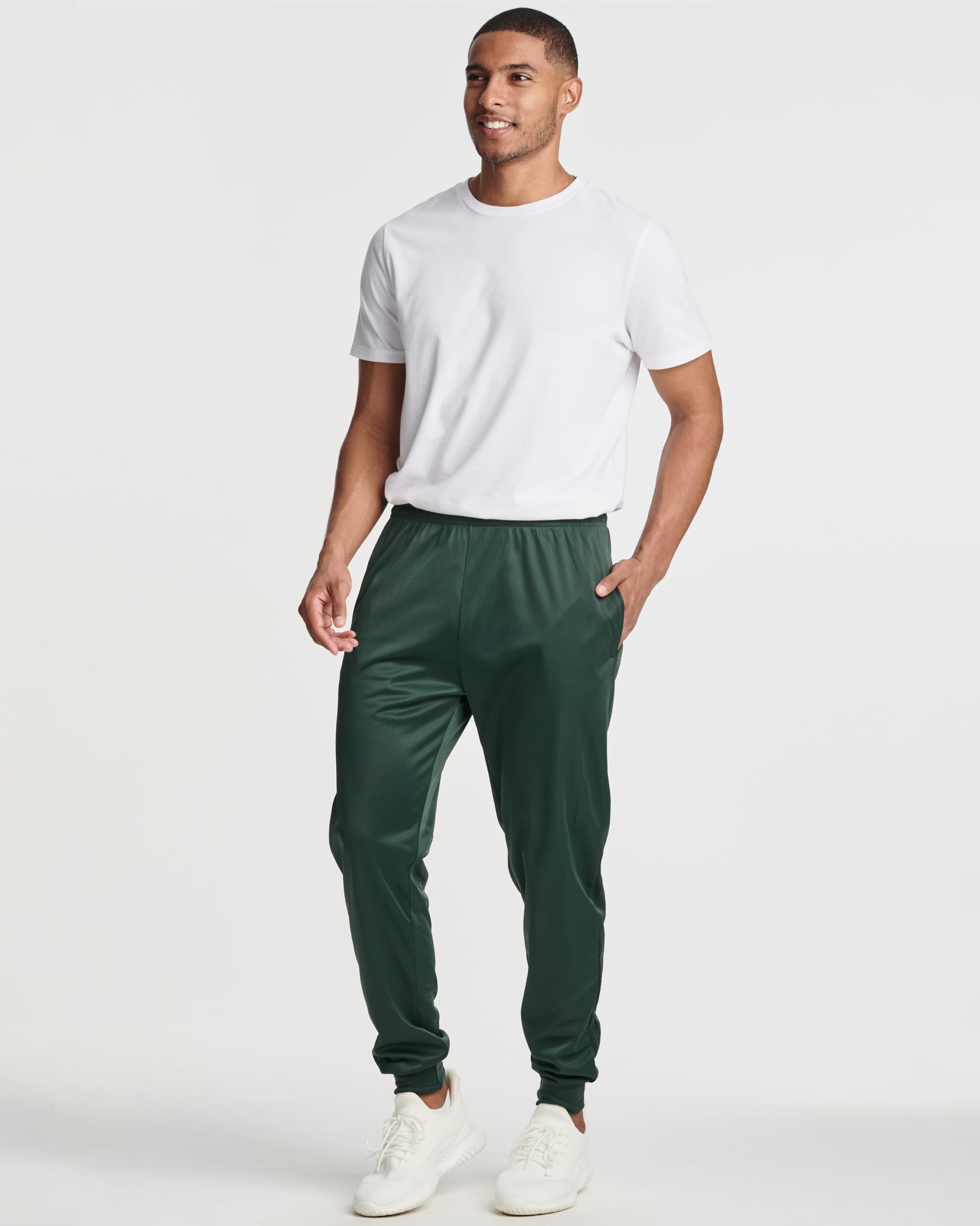 3 Pack: Mens Sweatpants Joggers Sweat Track Pants Warm Soft Active Athletic Workout Gym Apparel Training Fleece Lined Tapered Tricot Sports Running Casual Pockets Cuffed Jogging - Set 7, XL