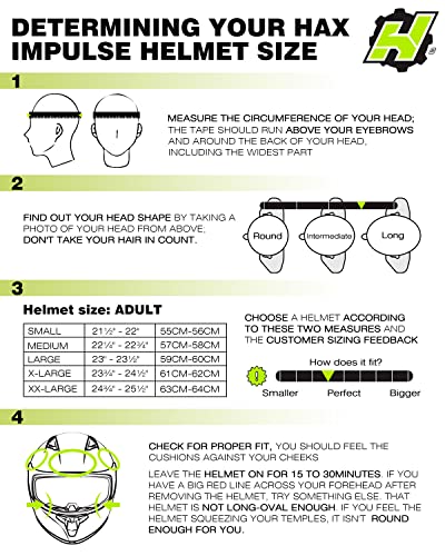 HAX Full Face Motorcycle DOT Approved Helmet with Dual Rear Wing and Pinlock Ready - Lightweight and Durable Motorbike Street Bike Helmet for Adults (Impulse Devour Yellow,S)