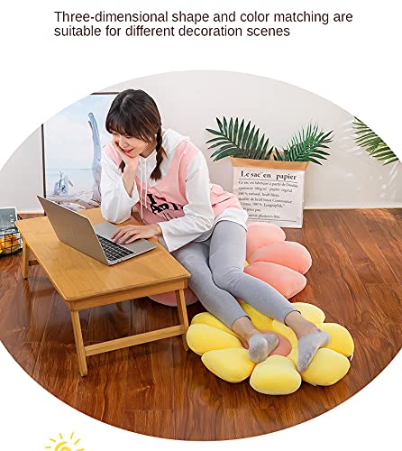 ANYE Polypropylene Flower-Shaped Throw Pillow Floor Cushion Office Sedentary Tatami Car Butt Cushion (Green, 40cm)