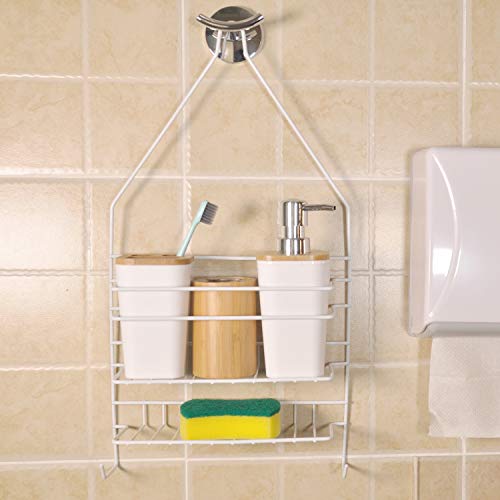 R FLORY 2 Tier Shower Rack Caddy Bathing Shelf Shower Head Hanging Rack Wall Mount Bathroom Room Saver Container …