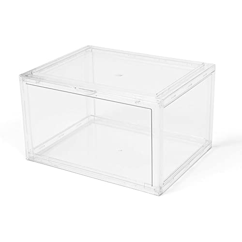 Shoe Display Case, Stackable Plastic Sneaker Box Container, Shoe Box, Clear Plastic Stackable, Clear Shoe Organizer for Closet, Clear Shoe Boxes