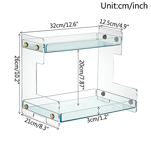 MUYEDRAIN Bathroom Organizer Countertop,2 Tier Bathroom Counter Organizer Kitchen Spice Rack Cosmetic Organizer,Countertop Storage Shelf for Bathroom, Kitchen, Living Room, Bedroom, Dressing Table
