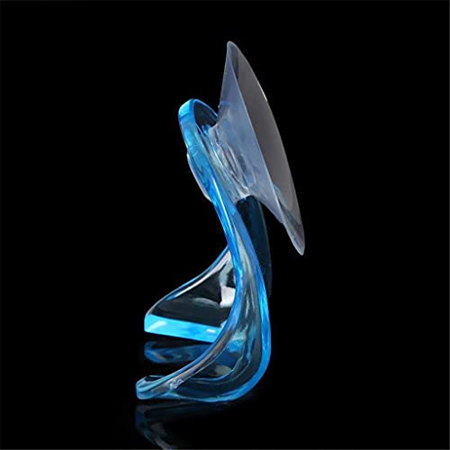 Suction Cup Holder Single Rack Bathroom Shower Bath Clear Blue Reusable Plastic Durability and Attraction