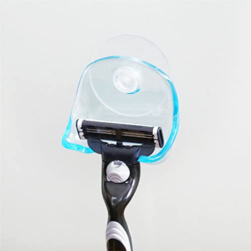 Suction Cup Holder Single Rack Bathroom Shower Bath Clear Blue Reusable Plastic Durability and Attraction