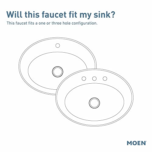 Moen Conway Chrome One-Handle Single Hole or Centerset Bathroom Faucet with Drain Assembly, WS84923
