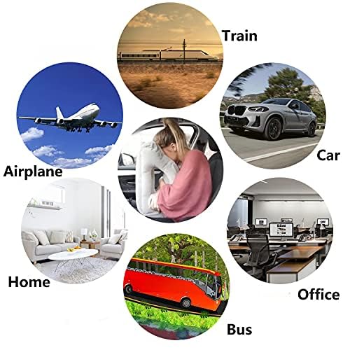 Inflatable Travel Pillow, Inflatable Neck Air Pillow for Sleeping, Support Head, Chin, Neck and Lumbar, Avoid Neck and Shoulder Pain, Comfortable for Airplane, Car, Bus, Train and Office Napping