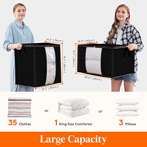 Lifewit 8 Pack 35L Clothes Storage Bag, Bundle with 4 Pack 90L Clothes Storage Bag Organizer, Black