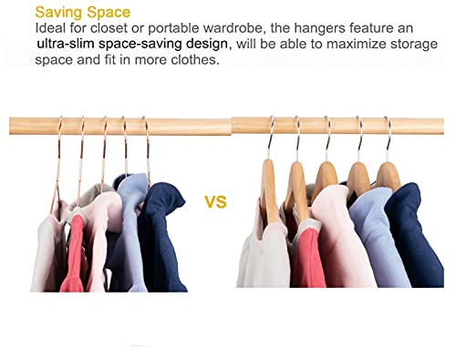 Koobay 12.5" Children Rose Gold Clothes Hangers, 10-Pack, Shiny Steel Wire Shirts Coat Slacks Clothes Hangers Storage Display