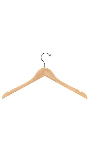 17 inch Natural Wood Dress Hangers - Case of 50