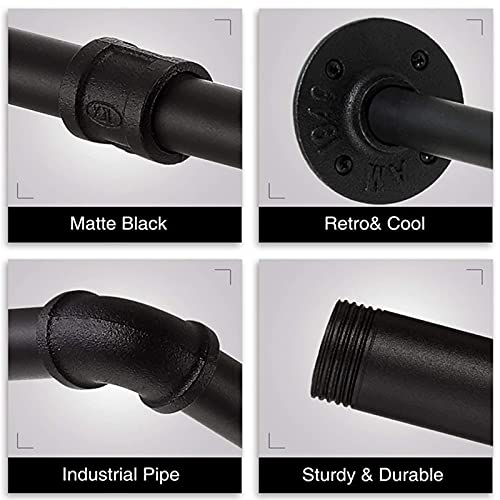 Telituny Clothes Rack Industrial Pipe Clothes Rack Wall Mount Iron Garment Hanger Bar Heavy Duty Clothing Hanging Rod for Home Laundry Store