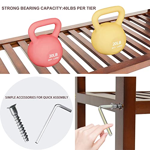 ZRWD Wood Shoe Rack, 2 Tier Stackable Shoe Rack, Small Shoe Rack Storage Organizer for Closet, Entryway, Hallway, Living Room, Balcony