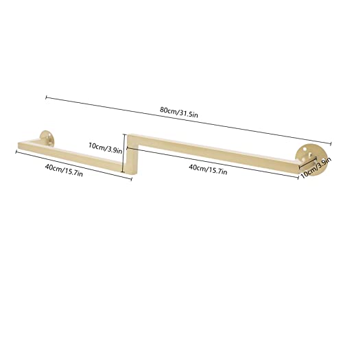 Gold Clothes Rack, Wall Mounted Metal Garment Rack Indoor Gold Clothes Display Stand for Living Room Clothing Store Heavy Duty