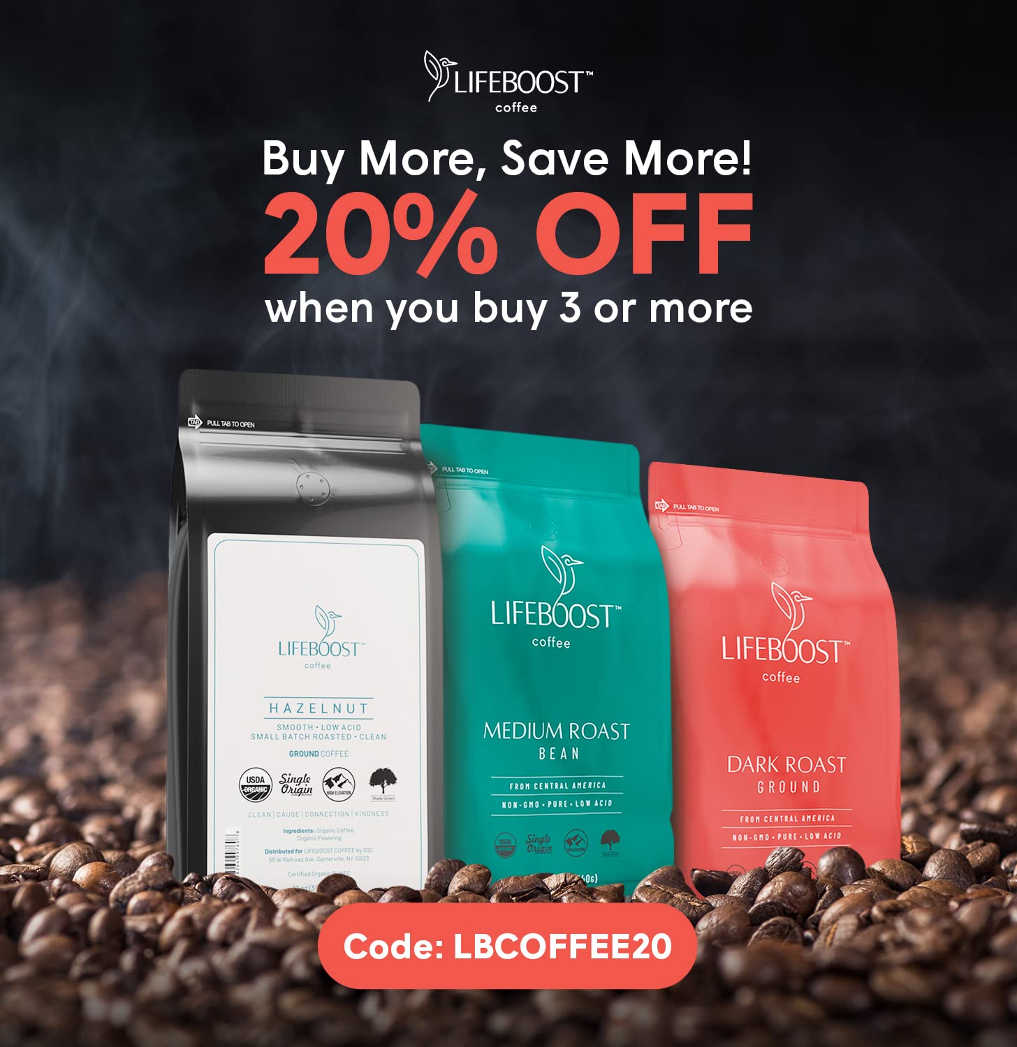 Lifeboost Coffee Whole Bean French Vanilla Coffee - Low Acid Single Origin Non-GMO Organic Coffee - Third Party Tested For Mycotoxins & Pesticides - 12 Ounces