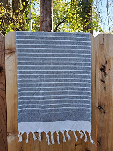 MyMesken Turkish Hand Towels - Hand Woven Turkish Cotton, Quick Dry & Highly Absorbent to Reduce Water Consumption | Eco Friendly Turkish Towel for Bathroom, Kitchen Towels, Turkish Tea Set Set of 2