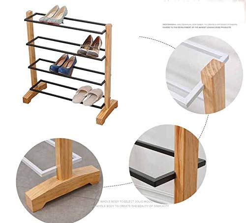 MFCHY Shoe Rack Multi-Layer Wrought Iron Simple Doorway Home Minimalist Creative Solid Wood Storage Rack Rack (Size : 76cm high)
