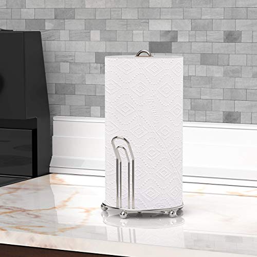 Simple Houseware Bathroom Hanging Shower Head Caddy Organizer + Paper Towel Holder, Chrome