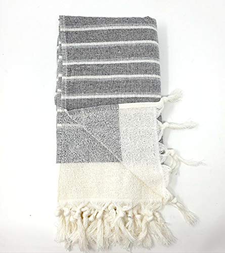 MyMesken Turkish Hand Towels - Hand Woven Turkish Cotton, Quick Dry & Highly Absorbent to Reduce Water Consumption | Eco Friendly Turkish Towel for Bathroom, Kitchen Towels, Turkish Tea Set Set of 2
