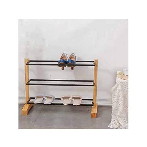 MFCHY Shoe Rack Multi-Layer Wrought Iron Simple Doorway Home Minimalist Creative Solid Wood Storage Rack Rack (Size : 76cm high)
