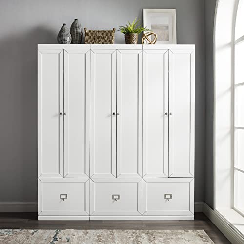 Crosley Furniture Harper 3-Piece Entryway Set with 3 Pantry Closets, White