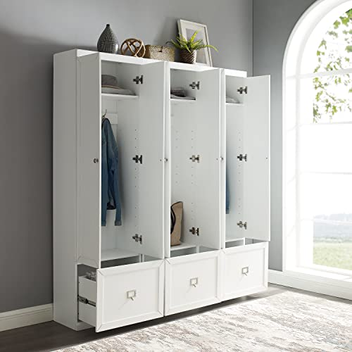 Crosley Furniture Harper 3-Piece Entryway Set with 3 Pantry Closets, White