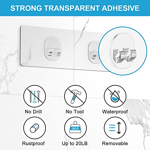 Thideewiz 4 Pcs 2.76x 7.78 Inch Transparent Waterproof Adhesives for Shower Caddy