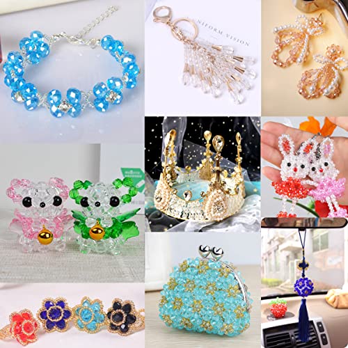 1500 pcs 4mm Briolette Crystal Glass Beads for Jewelry Making 15 Plating Colors Faceted Rondelle Shape Spacer Beads for Bracelets Necklaces Earrings, with Container Box