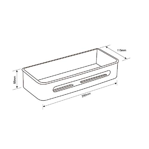 Mihom Shower Caddy Basket Rectangle Shelf With Hooks for Hanging Sponge, With two install ways for customers option of No Drilling holes Wall Mounted Bathroom Shelves, SUS304 Stainless Steel