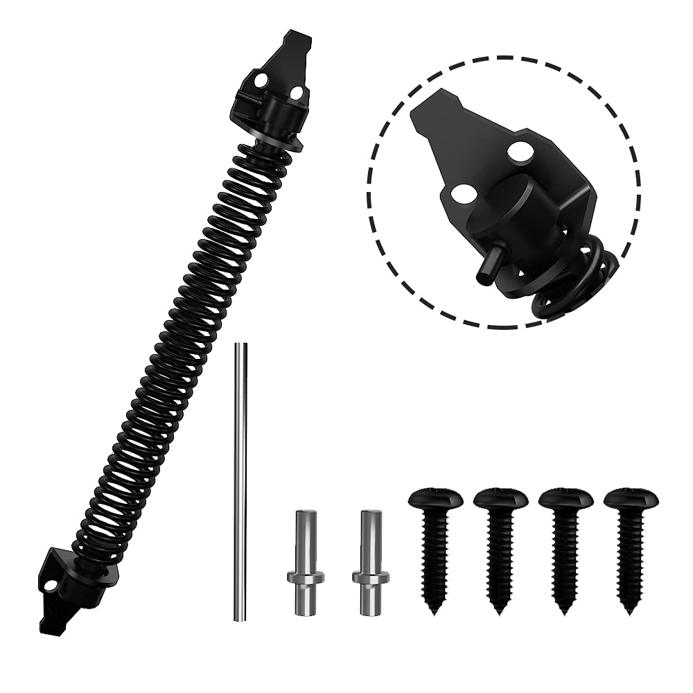 skysen 14" Fence gate Spring self Closing and Adjustable for Wooden or Vinyl Fence,Carbon Steel,Black(gate spring-14")