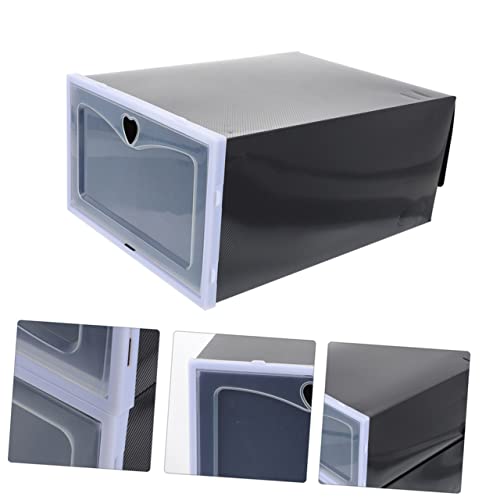 Holibanna 6pcs Boxes Sneakers Storage Box Clear Plastic Containers Clear Container Plastic Storage Containers for Clothes Clear Shoe Organizer Shoe Box Organizer Drop Front Shoe Box Black Pp