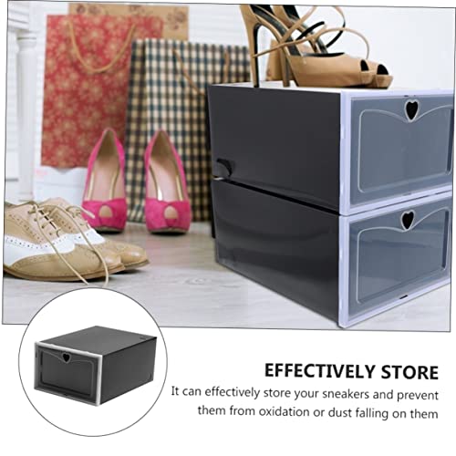 Holibanna 6pcs Boxes Sneakers Storage Box Clear Plastic Containers Clear Container Plastic Storage Containers for Clothes Clear Shoe Organizer Shoe Box Organizer Drop Front Shoe Box Black Pp