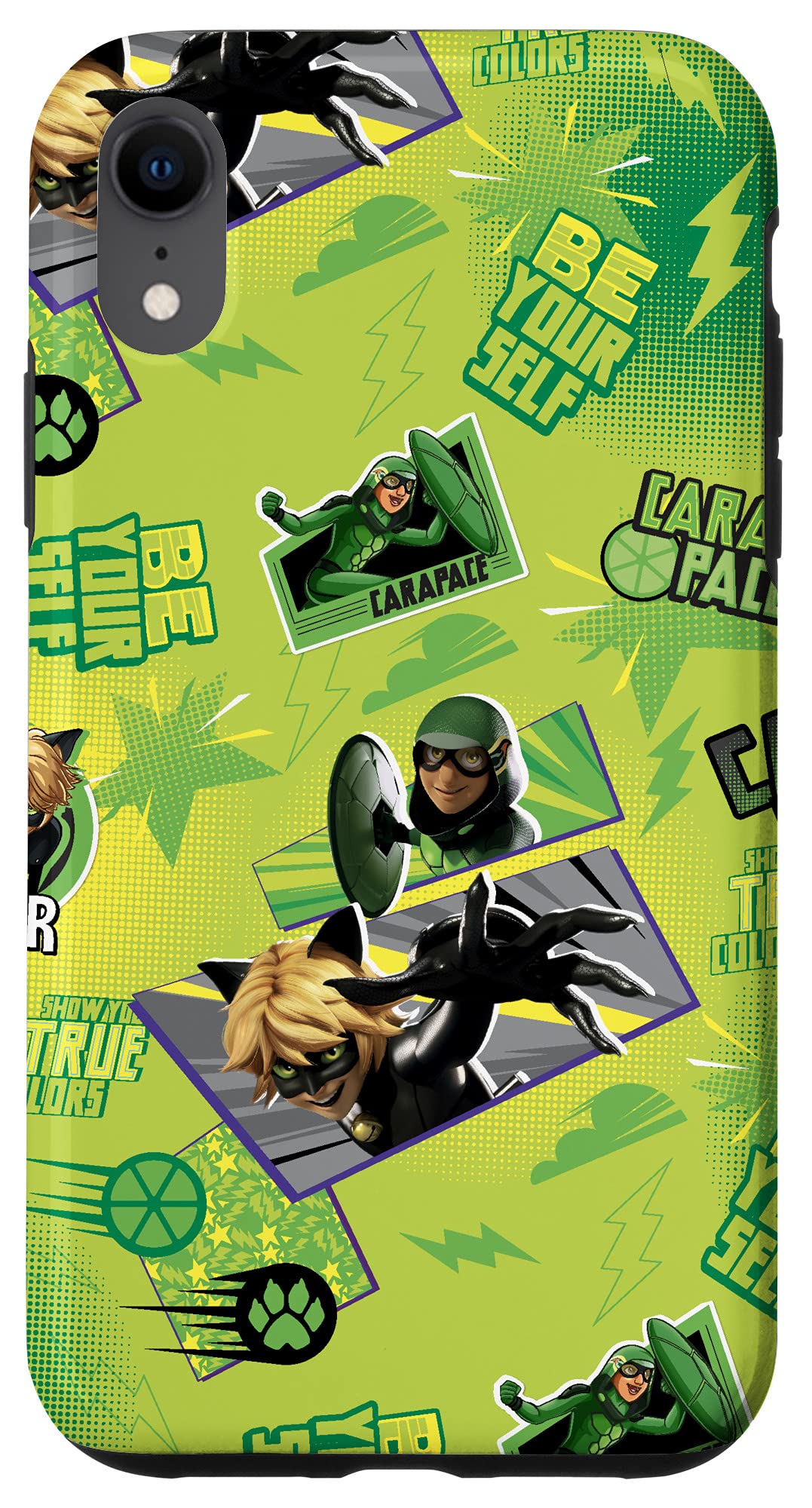 iPhone XR Miraculous Collection Iconic Cat Noir and Carapace Case