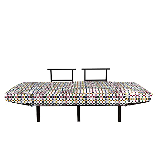 Lunarable Modern Art Futon Couch, Computer Inspired Bone Shaped Bound Subway Net Motif Urban Life Display Design, Daybed with Metal Frame Upholstered Sofa for Living Dorm, Loveseat, Multicolor