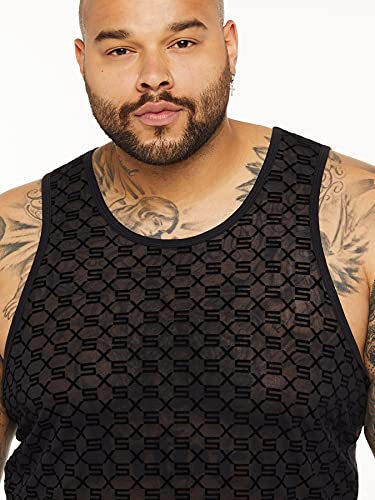 Savage X Fenty, Men's, Savage X Mesh & Jersey Tank, Caviar, M