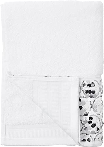 Popular Bath Sinatra Modern Bathroom Towel Set 3 Piece Hand and Wash Towel Luxury Contemporary Decor Bling Bath Towel Sets Soft, Plush and Highly Absorbent, White