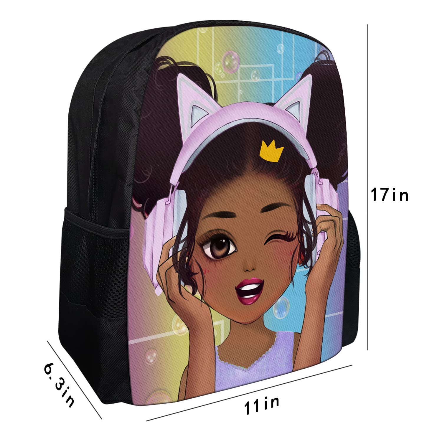 EZYES African American Women School Backpack Black Girl Magic Bookbag For Girls Lightweight Durable